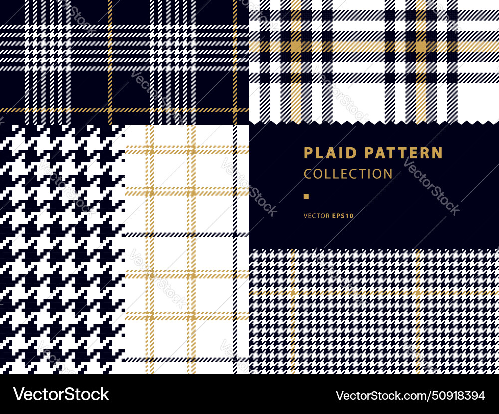 Plaid pattern collection Royalty Free Vector Image