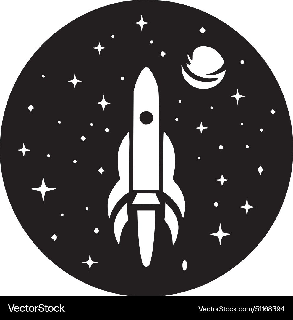 Space - minimalist and flat logo Royalty Free Vector Image