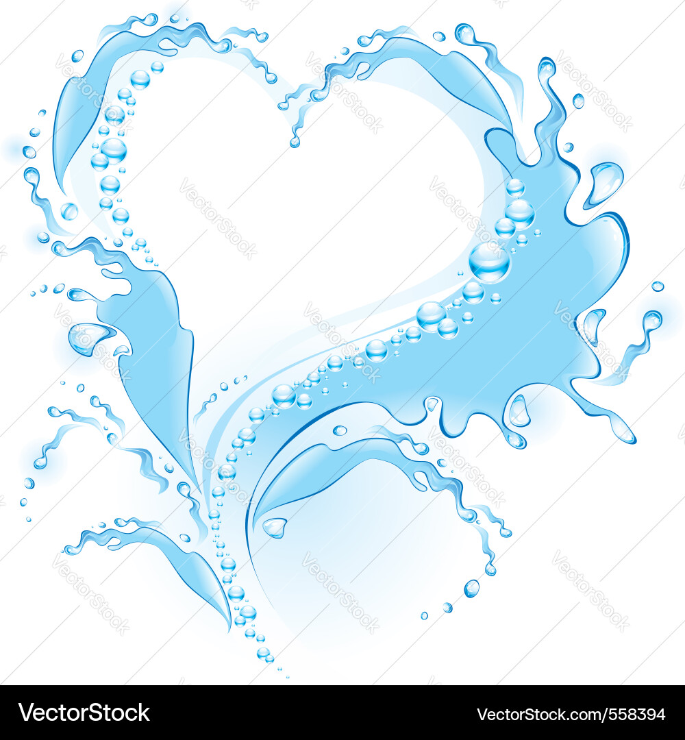 Splash heart Royalty Free Vector Image - VectorStock