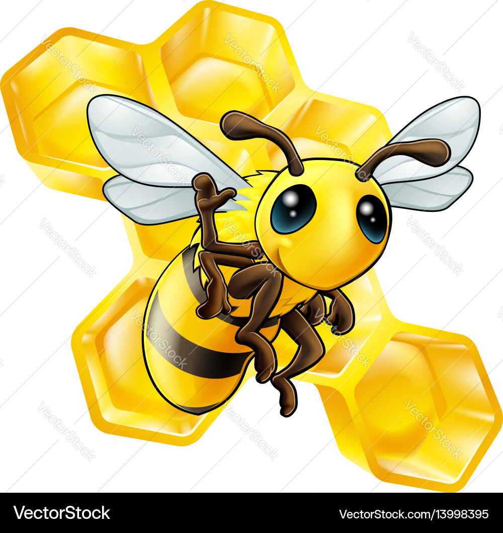 Bee and honeycomb Royalty Free Vector Image - VectorStock