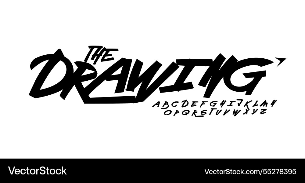 Brushpen drawing font freestyle dynamic letters Vector Image