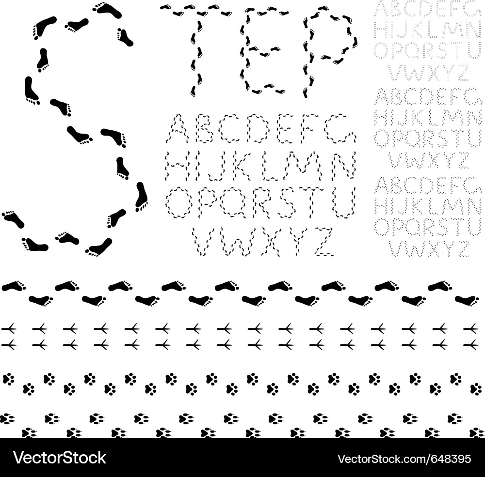Footprint Font Alphabet Vector Images (over 390)