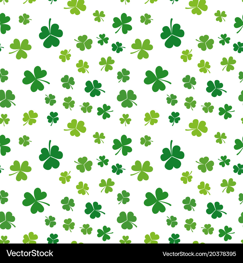 Green Shamrock Pattern Royalty Free Vector Image