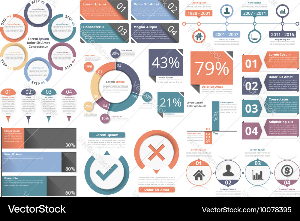 Infographic objects Royalty Free Vector Image - VectorStock