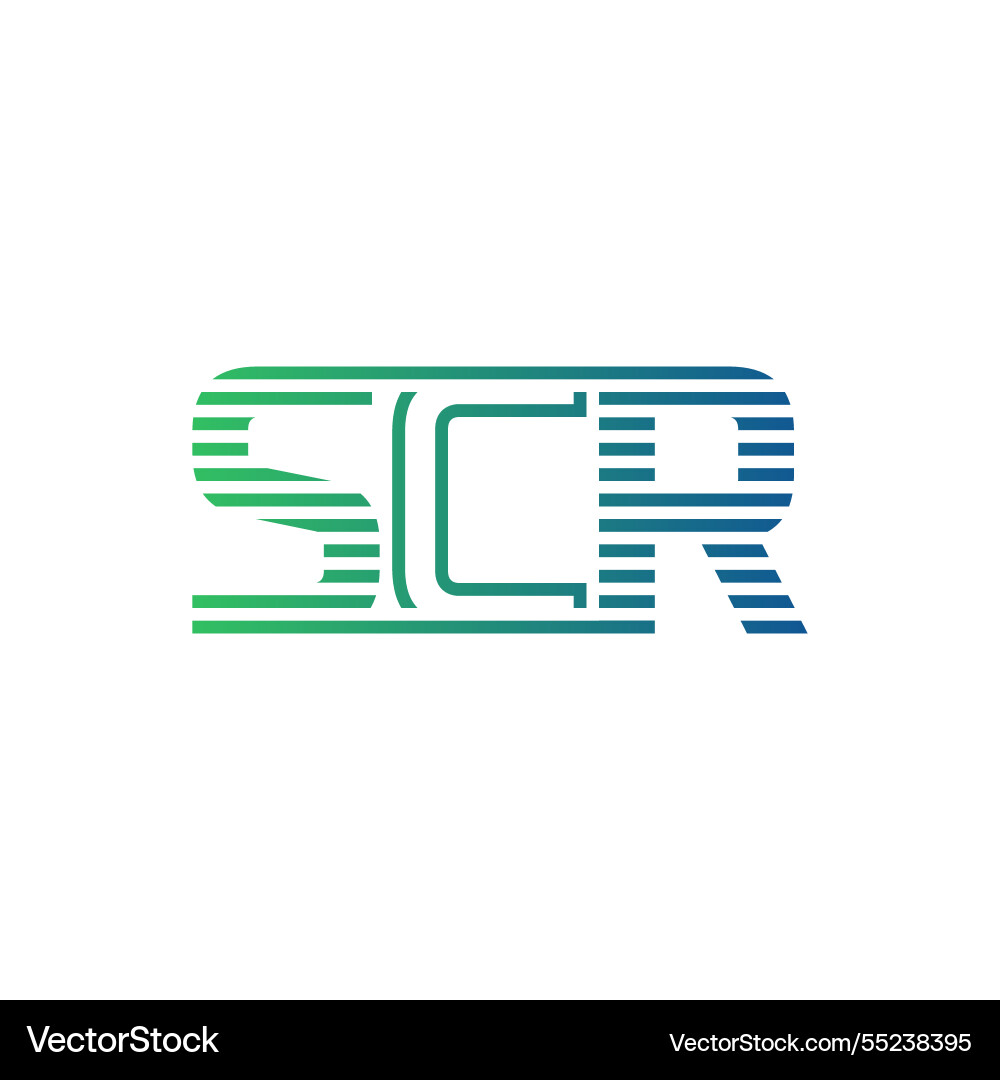 Modern scr logo design letter minimalist Vector Image