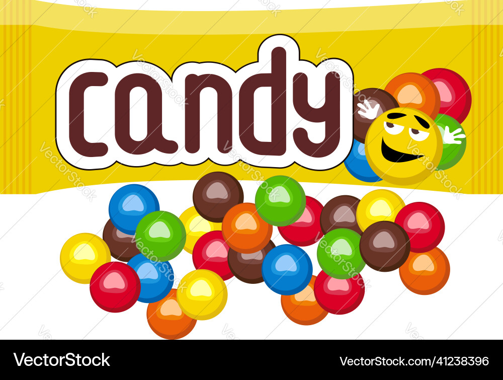 Colorful mm candies Royalty Free Vector Image - VectorStock