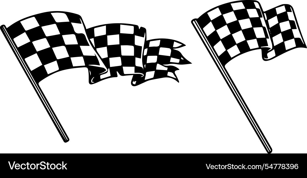 Curly checkerboard flags for racing Royalty Free Vector