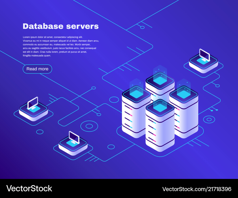 Database servers digital datacenter server Vector Image