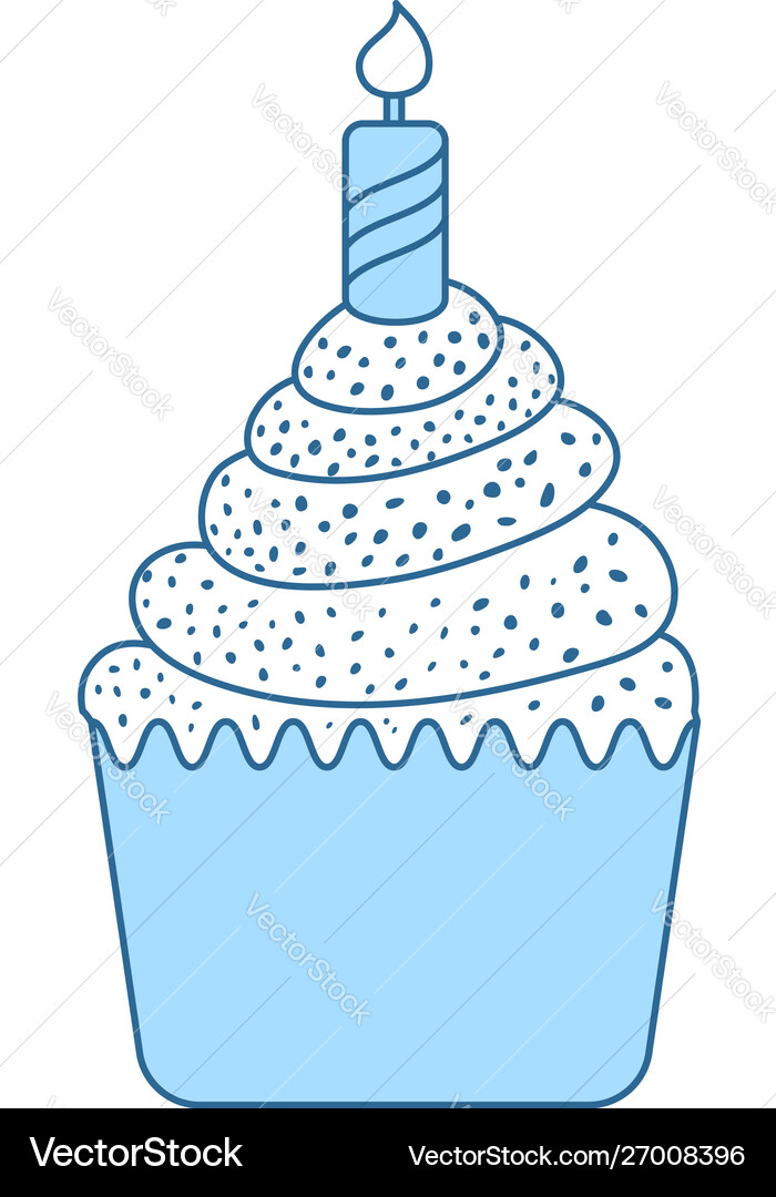First birthday cake icon Royalty Free Vector Image