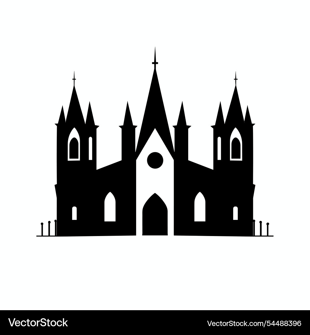 Gothic architecture silhouette featuring Vector Image