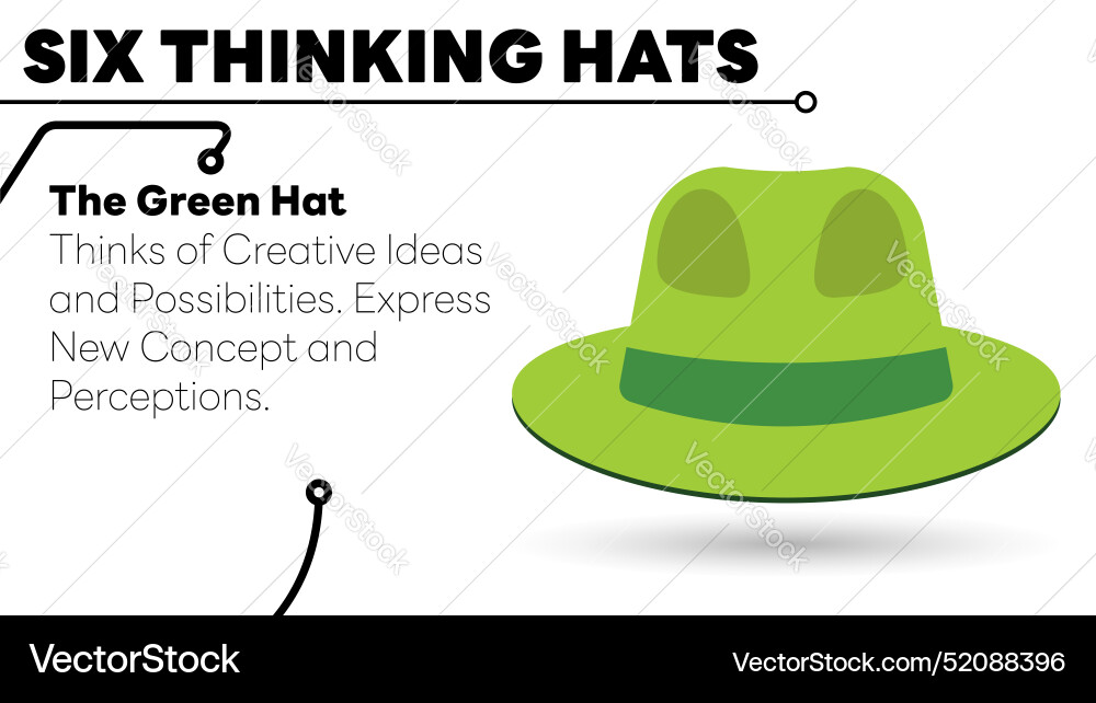 Green hat the from six thinking Royalty Free Vector Image