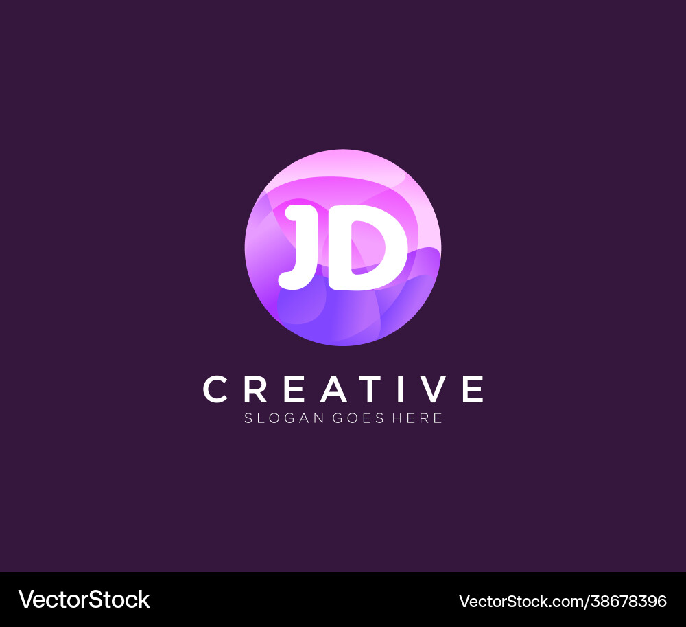 Jd initial logo with colorful circle template – Royalty-Free Vector ...