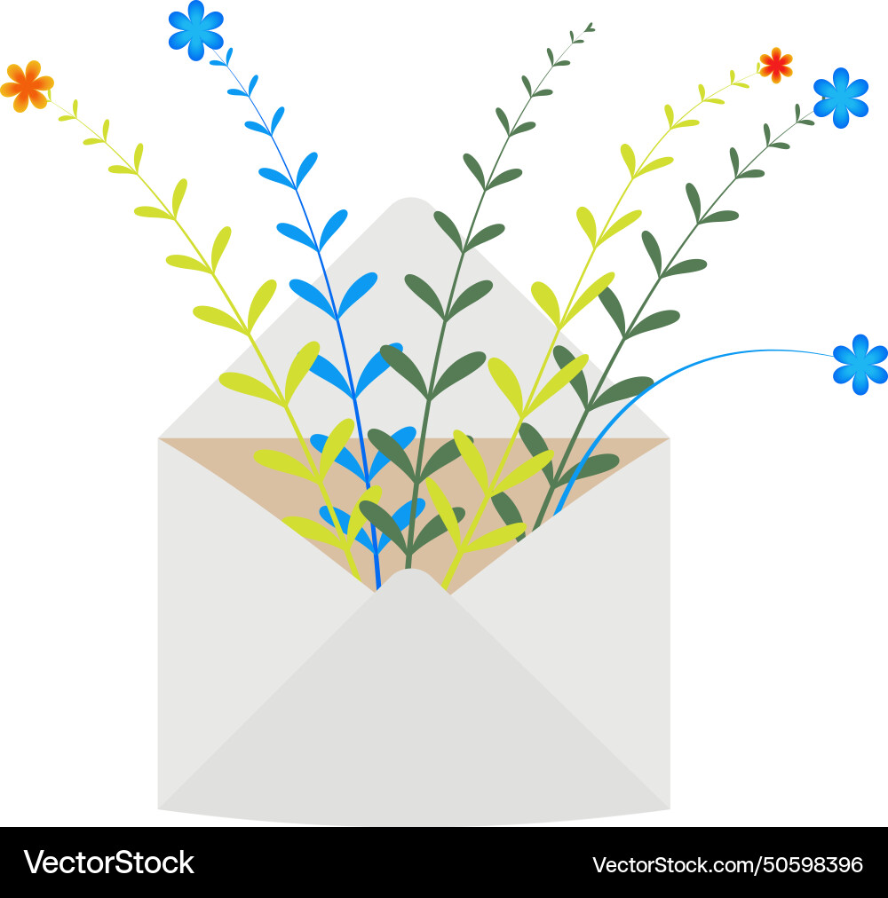 Mail box with beautiful flower Royalty Free Vector Image