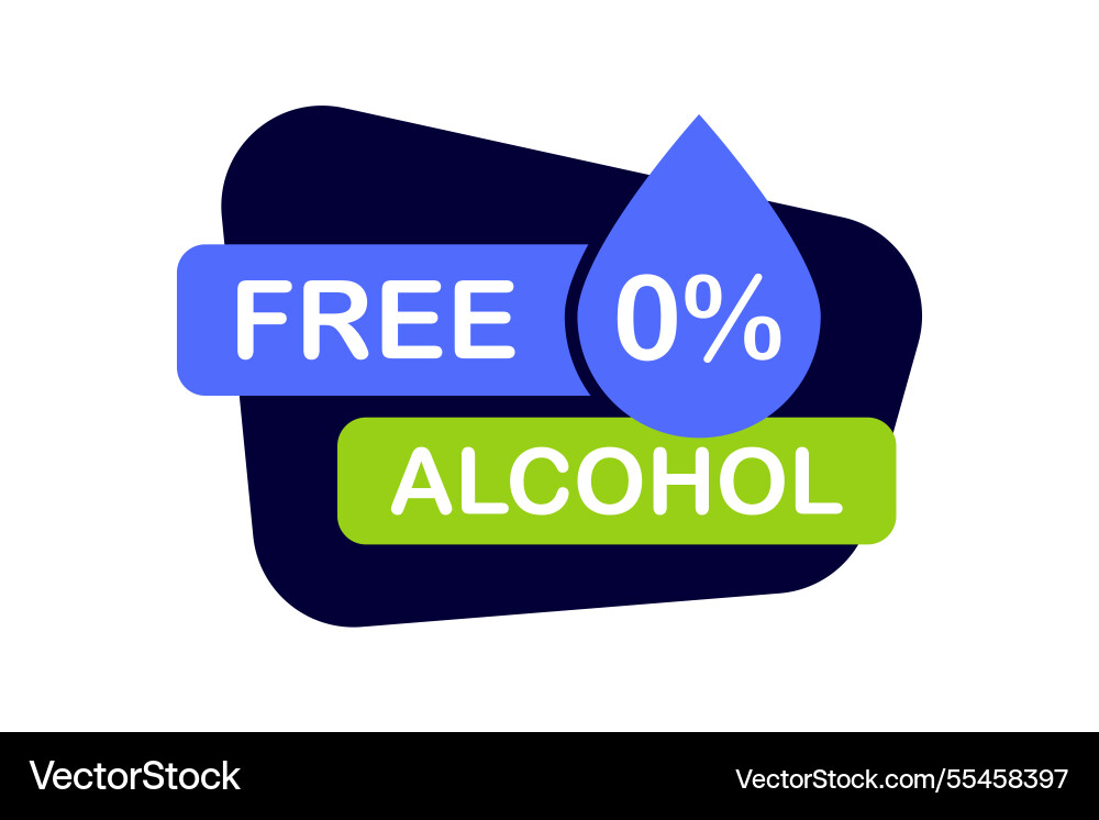 Alcohol free icon set zero emblem Royalty Free Vector Image