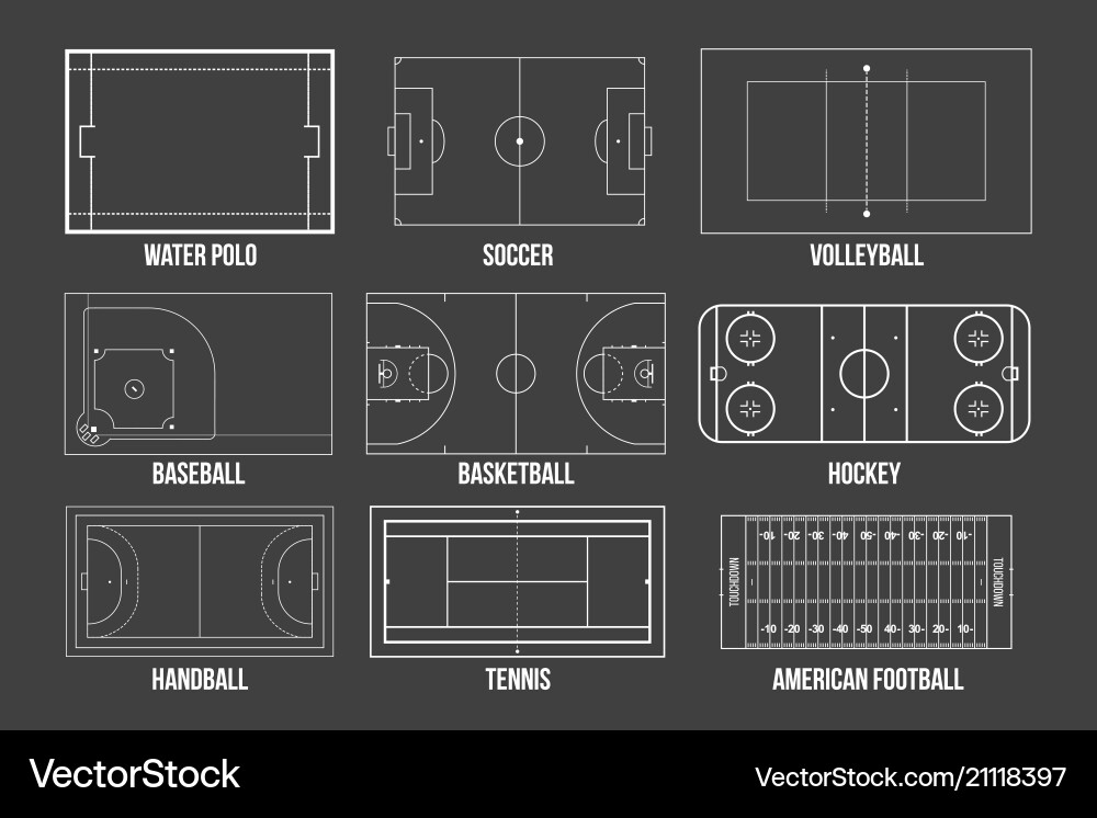 Creative of sport game fields Royalty Free Vector Image
