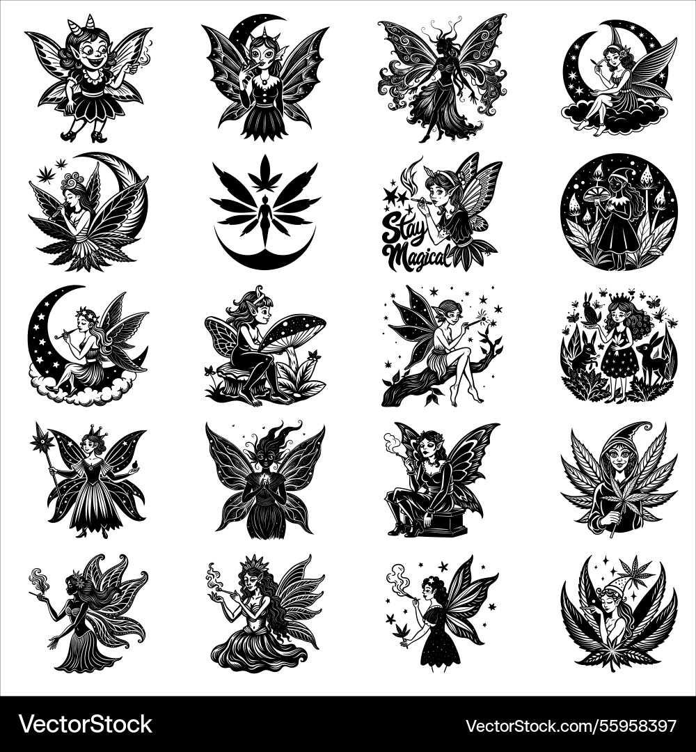 Fairy smoking weed Royalty Free Vector Image - VectorStock
