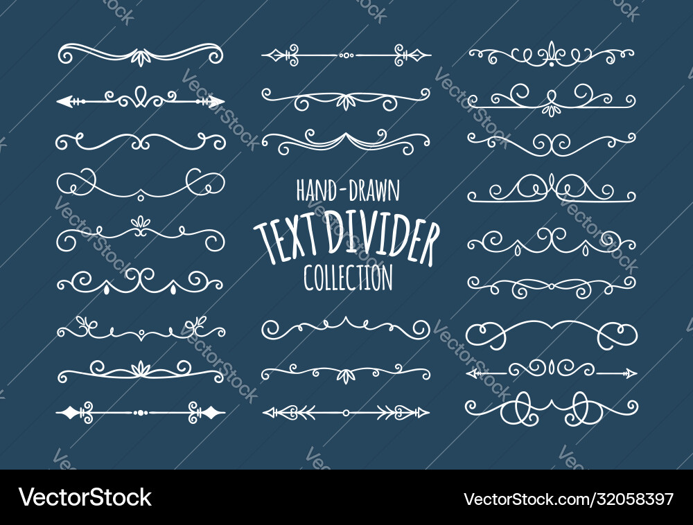 Hand drawn decorative dividers Royalty Free Vector Image