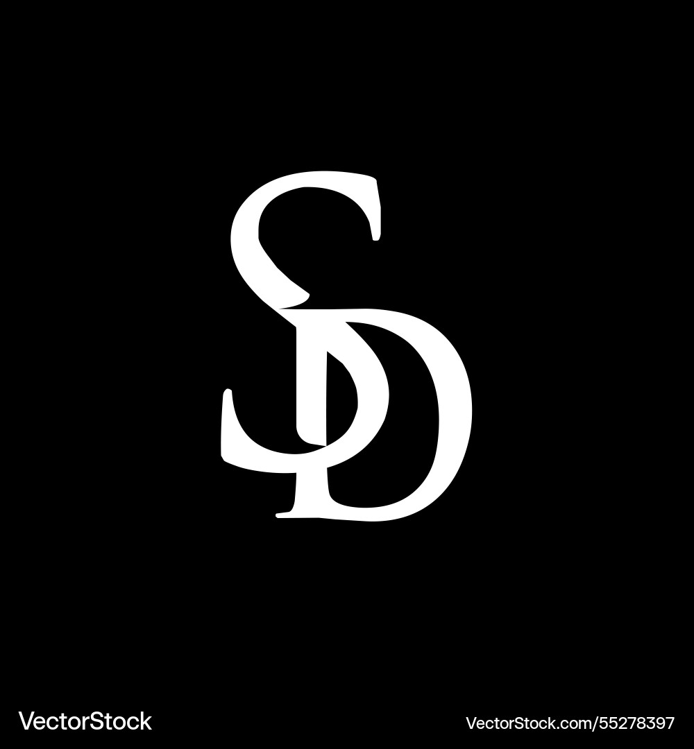Initial letter sd logo design Royalty Free Vector Image