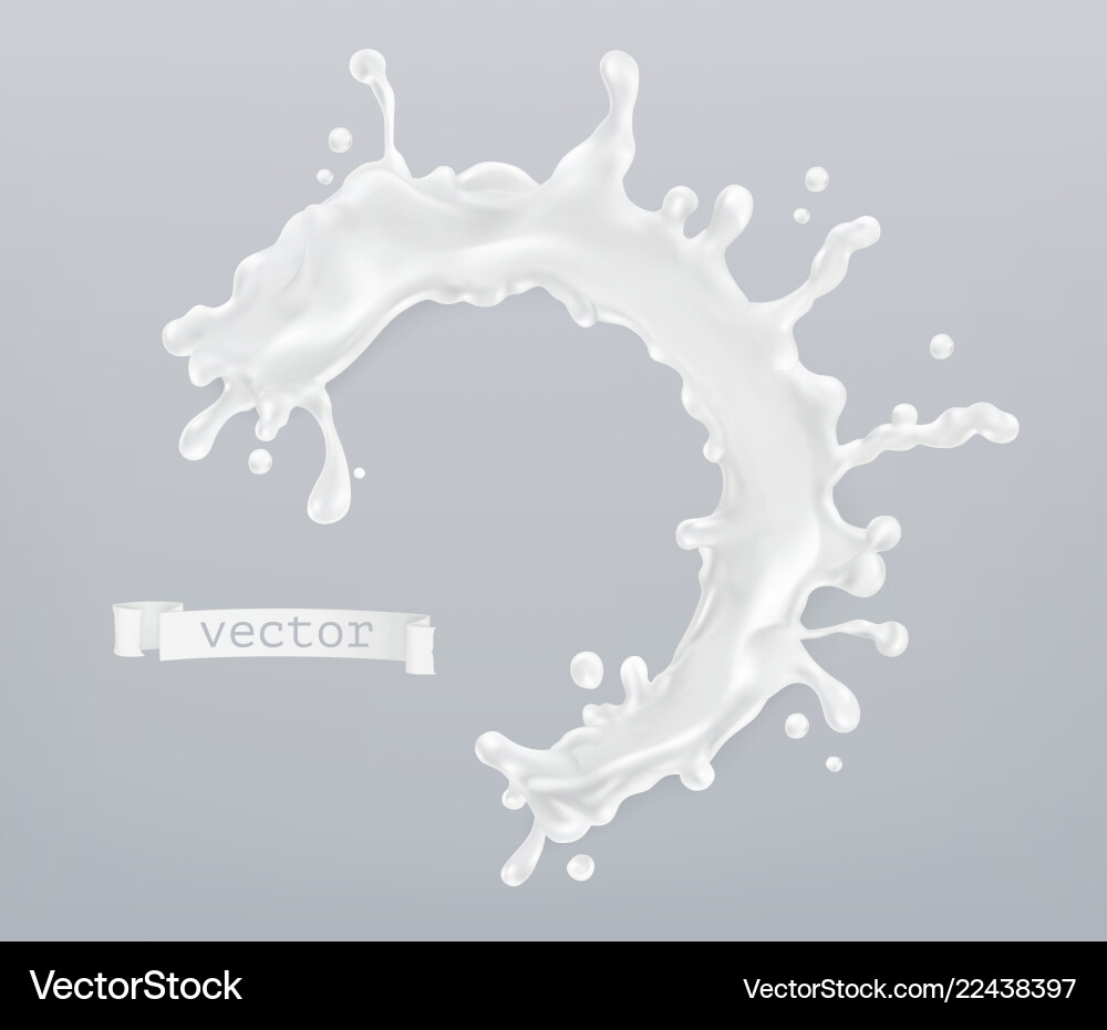 Milk splash 3d element Royalty Free Vector Image