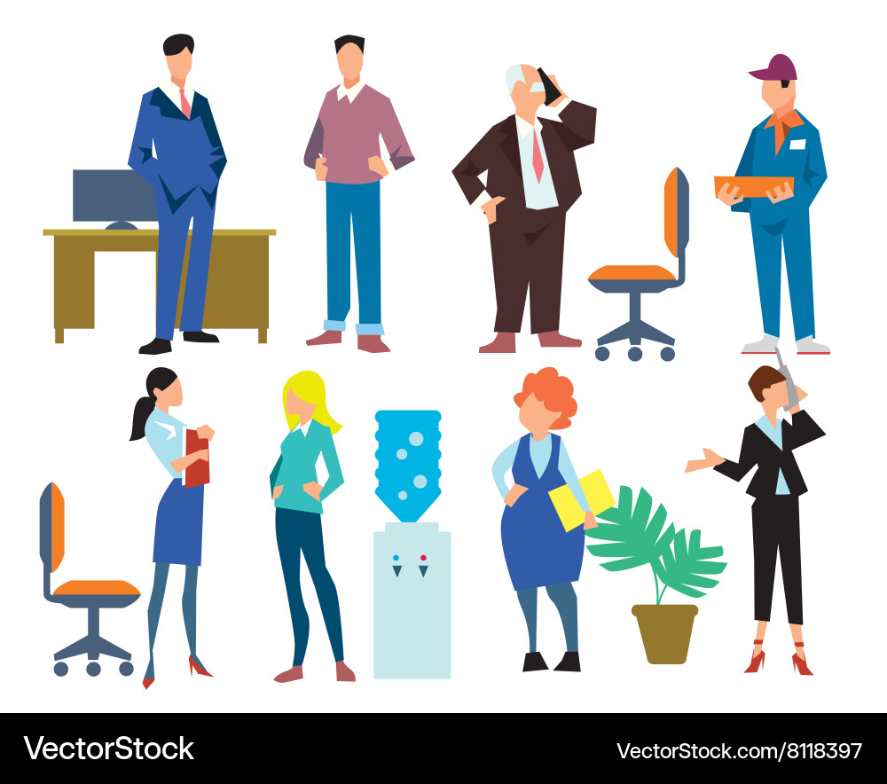 Office people isolated on white background Vector Image