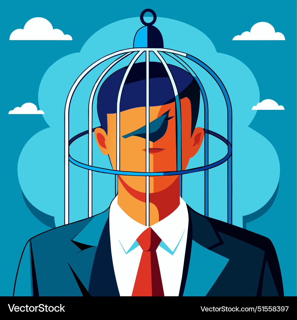 Struggle prison mind fixed mindset trapped inside Vector Image