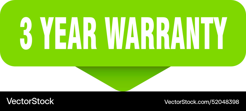 3 year warranty sticker sign Royalty Free Vector Image