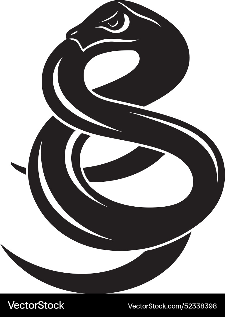 Abyssal slither black cobra designshadowed Vector Image