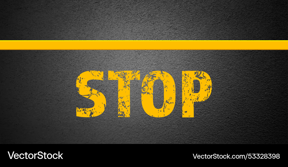 Asphalt road with stop lane marking concrete Vector Image