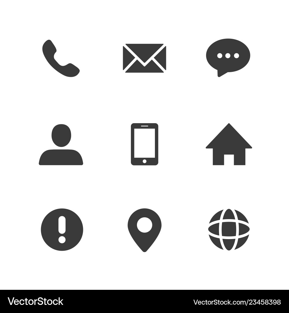 Contact icon set Royalty Free Vector Image - VectorStock