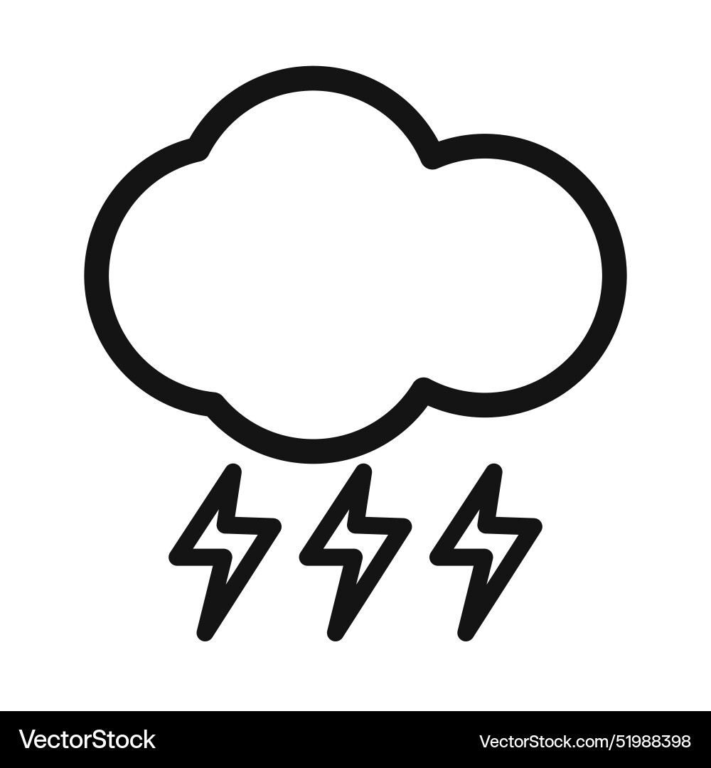 Lightning icon mark in filled style Royalty Free Vector