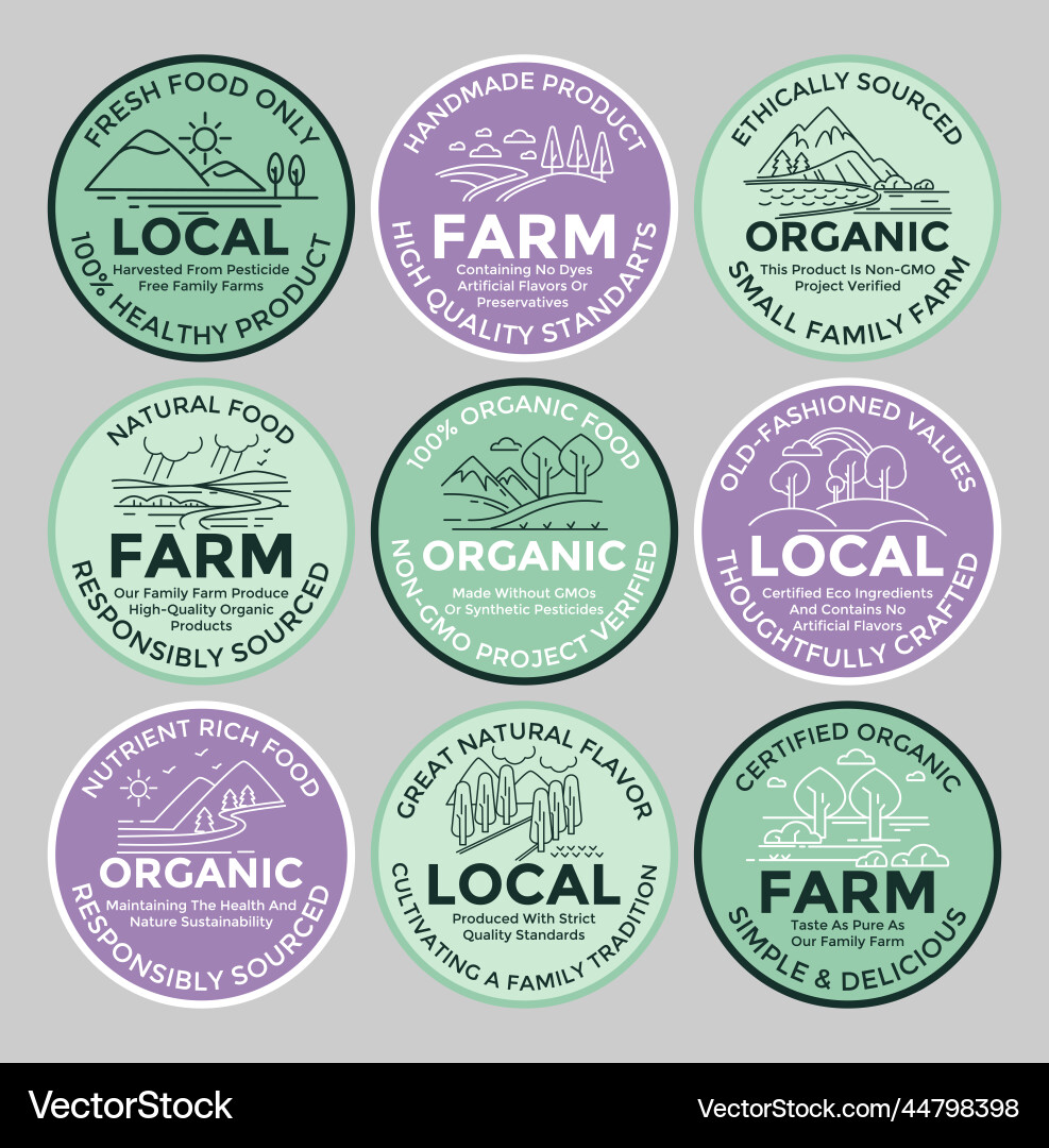 Packaging label design set for local farm product Vector Image