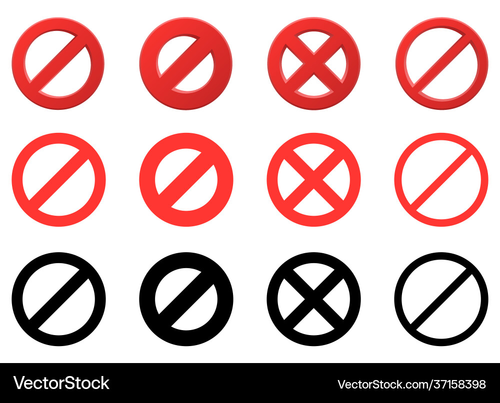 Prohibitory Signs - Warning Symbols Royalty Free Vector
