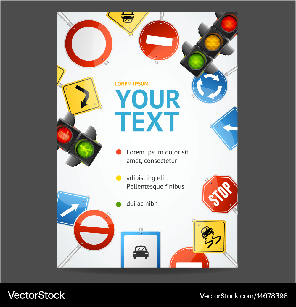 Road sign flyer banner posters card Royalty Free Vector