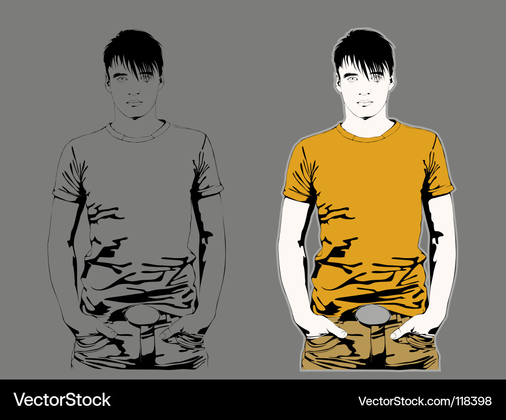 Stylish Male Model Portrait Royalty Free Vector Image