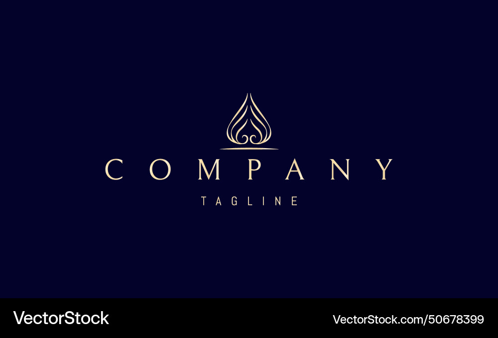 A golden logo with an abstract image Royalty Free Vector