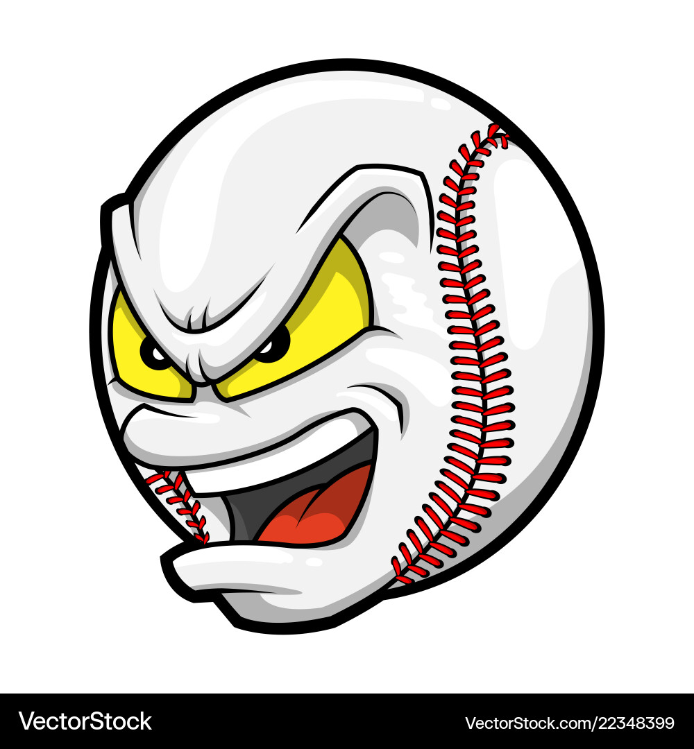 Angry Baseball Ball Royalty Free Vector Image - VectorStock