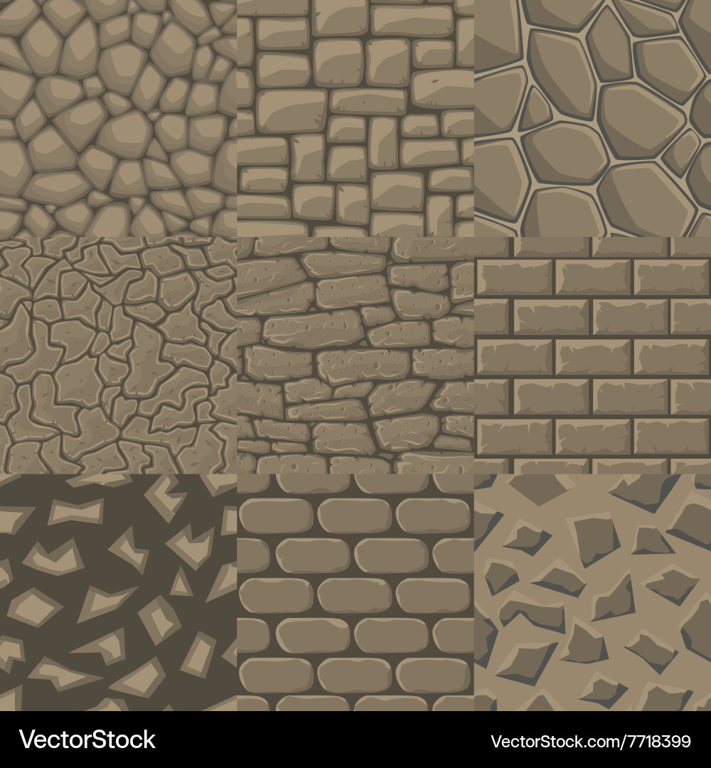 Cartoon Stein Wand nahtlose Textur Lizenzfreier Vektor