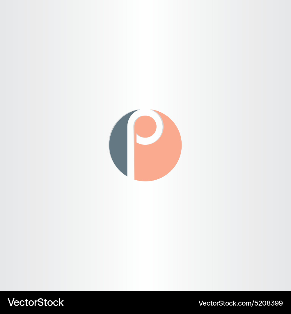 Circle icon letter p logo symbol element Vector Image
