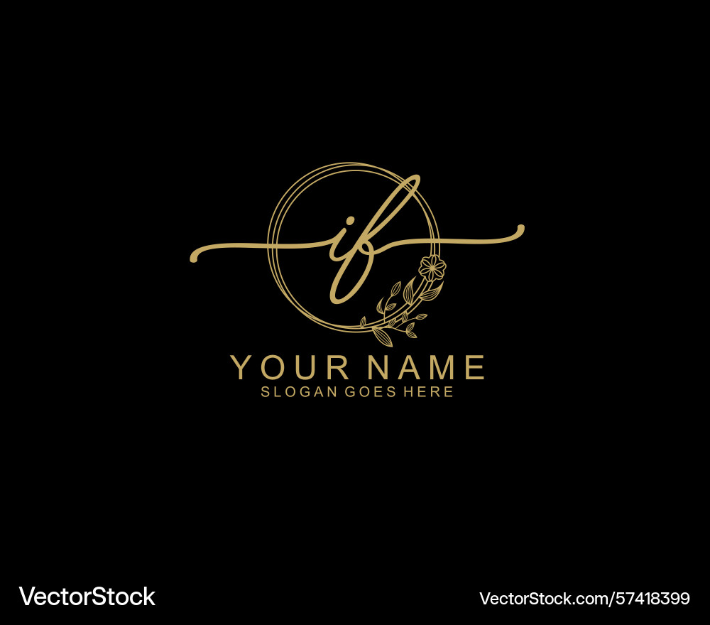 Creative handwritten if initial logos Royalty Free Vector