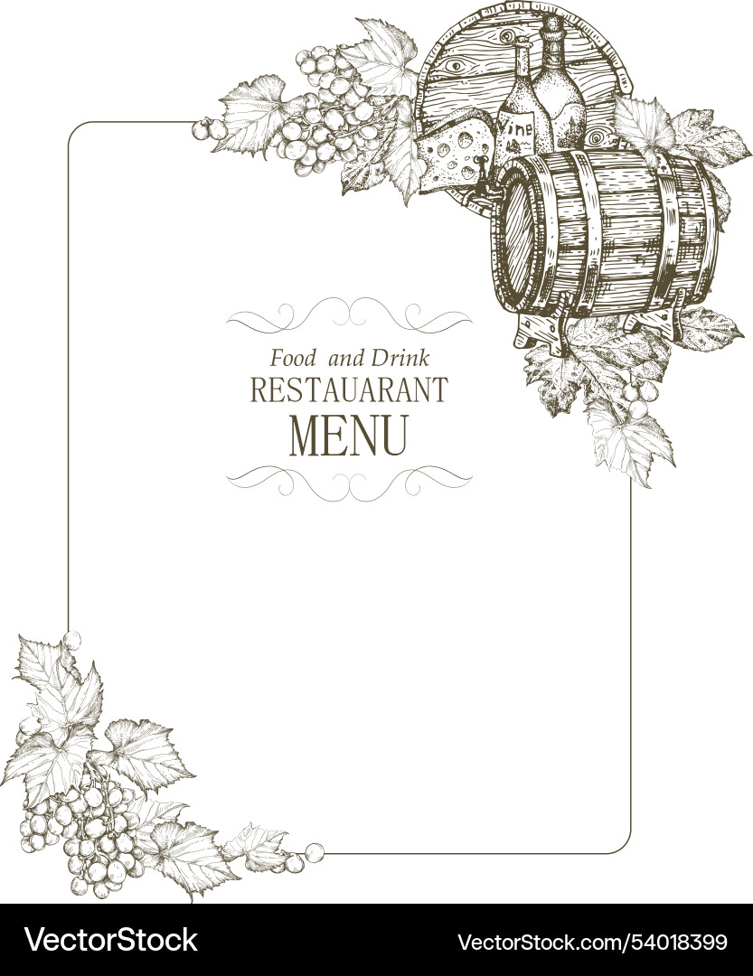 Design Vorlage Restaurant Essen und Trinken Menü Vektorbild