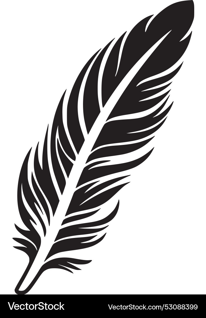 Feather - black and white isolated icon Royalty Free Vector