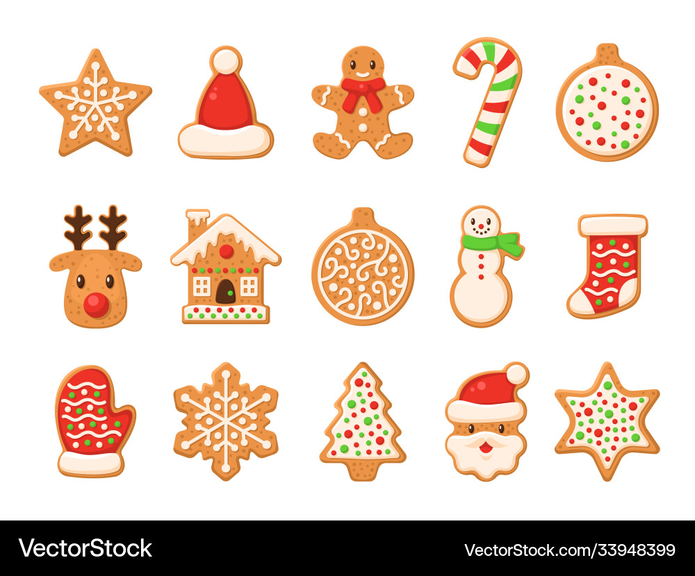 Festive Gingerbread Christmas Royalty Free Vector Image