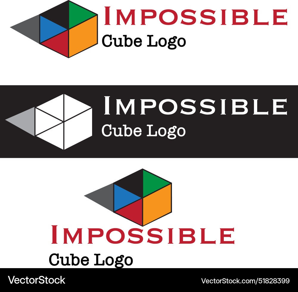 Impossible cube logo Royalty Free Vector Image