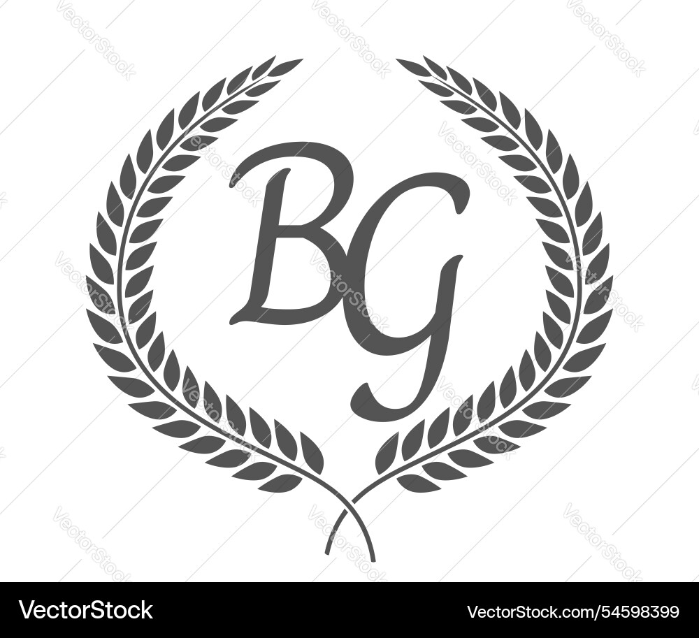 Initial letter b and g bg monogram logo design Vector Image