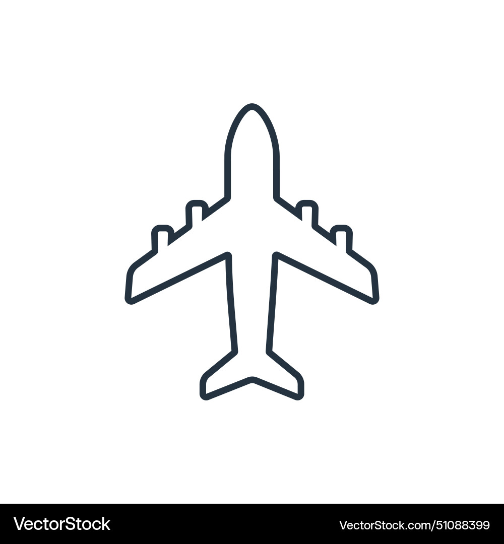 Line airplane icon or plane Royalty Free Vector Image