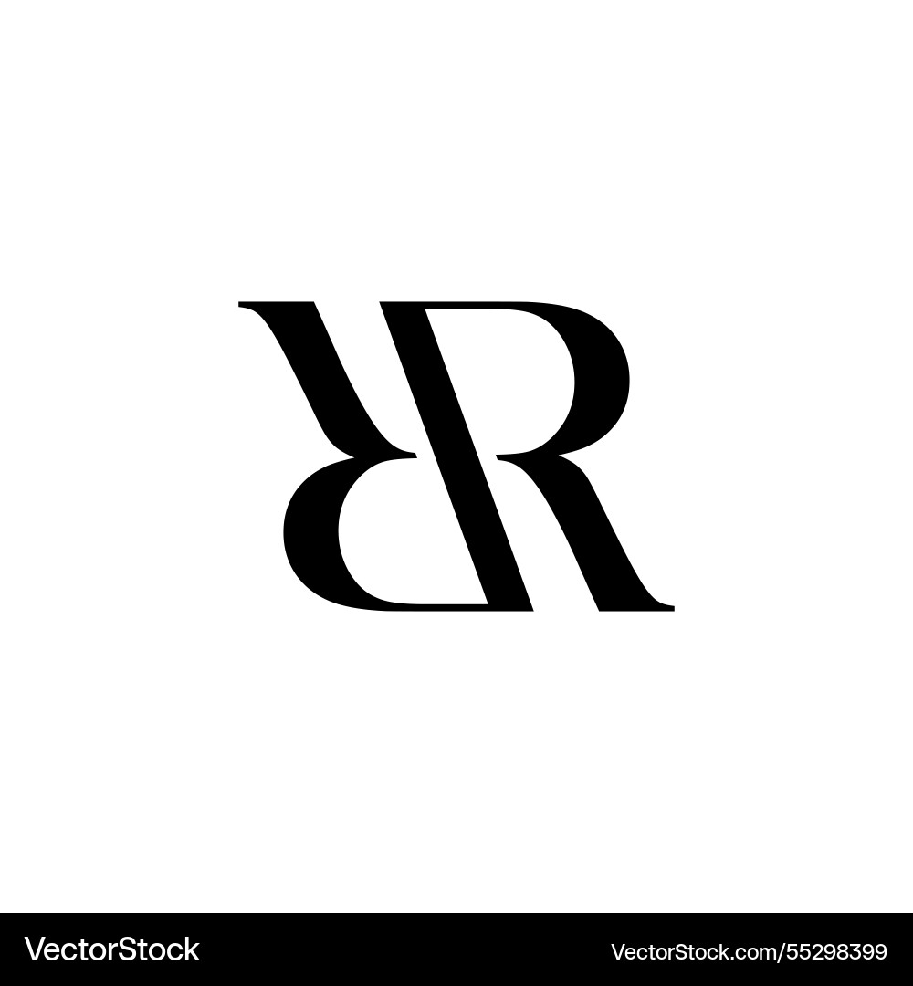Overlapping letter rs in black on a white Vector Image
