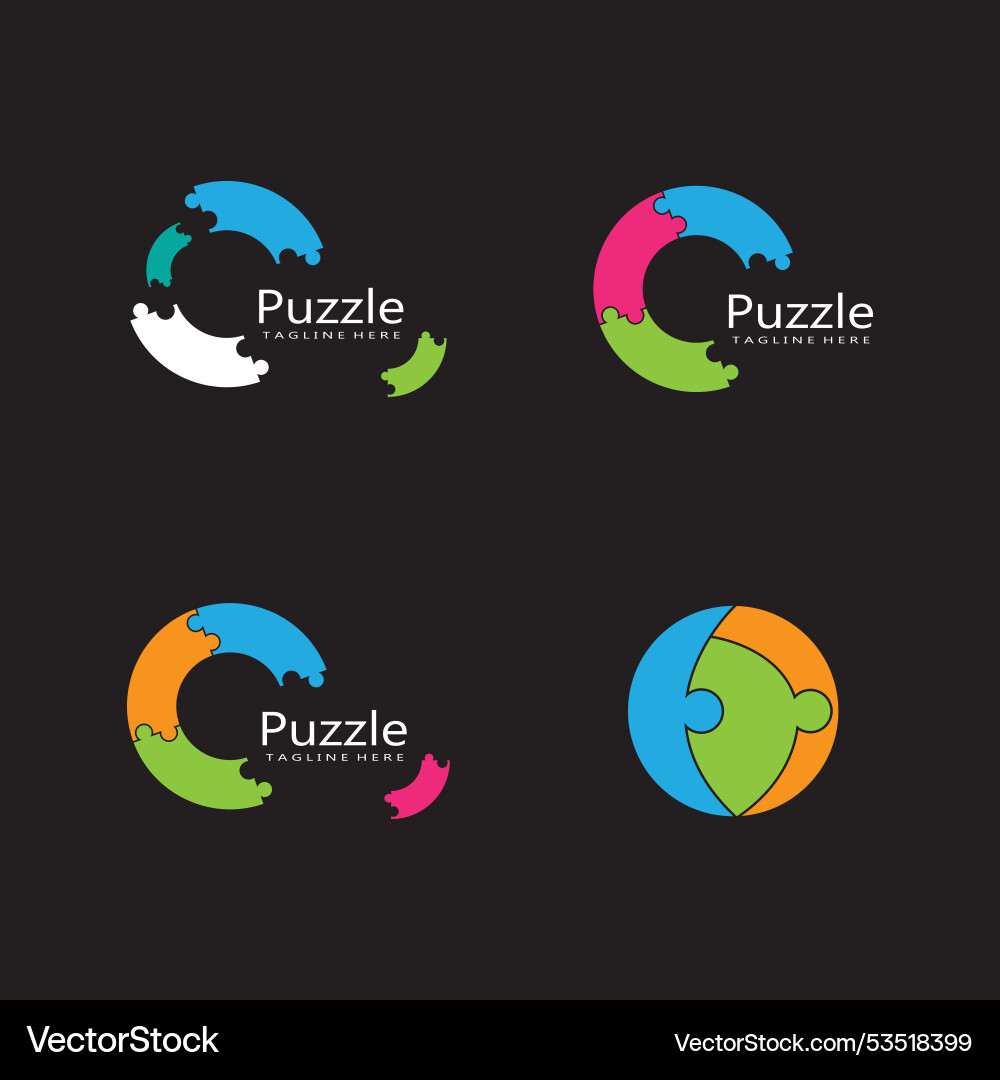 Puzzle logo icon Royalty Free Vector Image - VectorStock