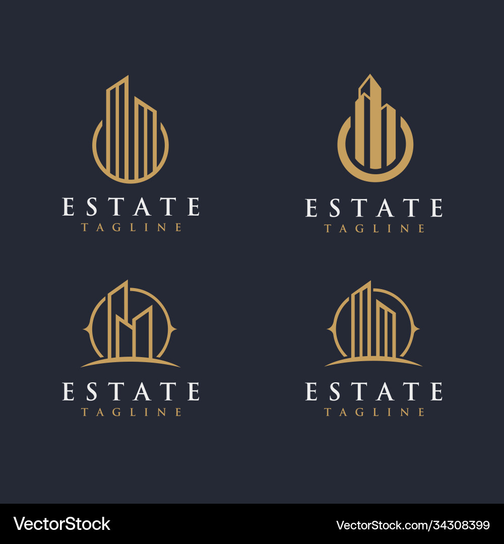 Real estate logo set template Royalty Free Vector Image