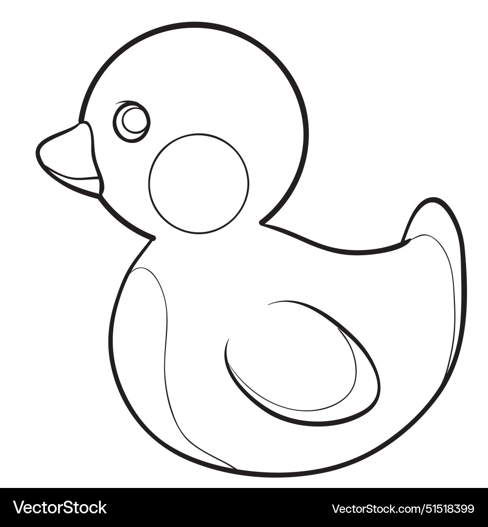 Simple rubber duck drawing Royalty Free Vector Image