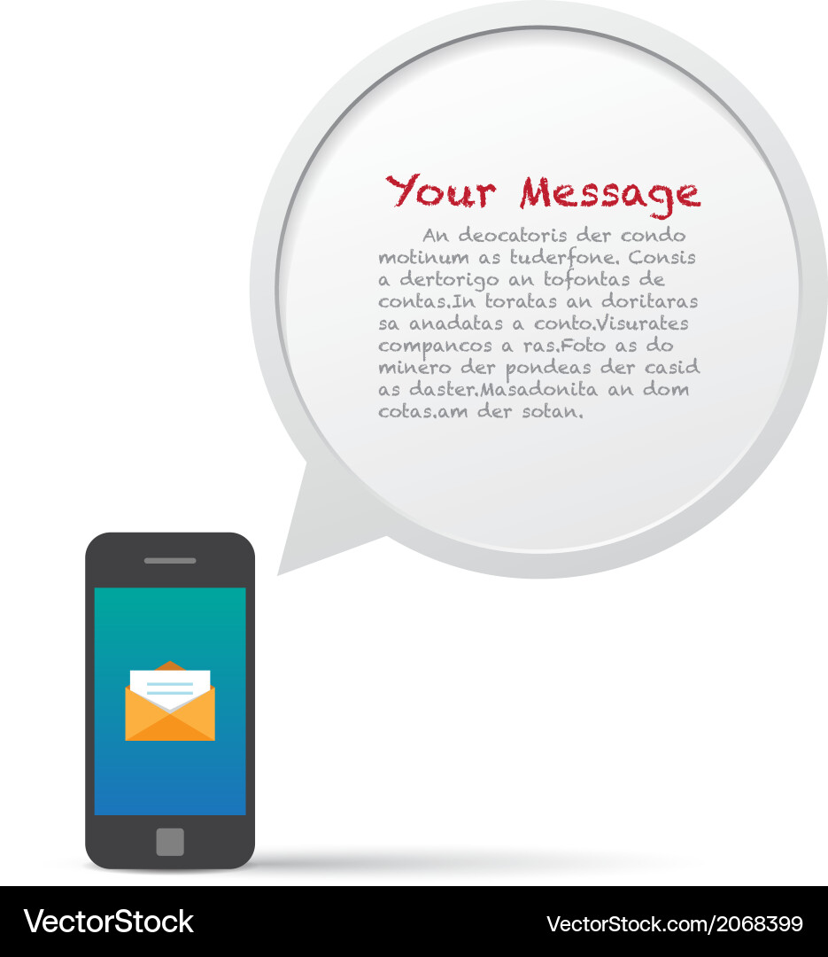 Smartphone and bubble talk message Royalty Free Vector Image